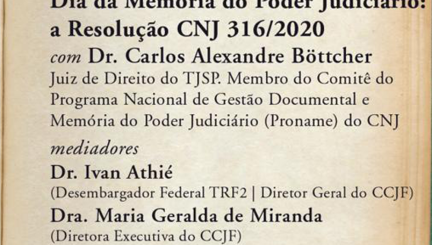CCJF promoverá dia 13/5 palestra on-line sobre o Dia da Memória do ...